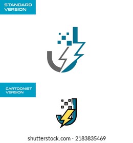 Flash Tech Logo Letter J Template Stock Vector (Royalty Free ...