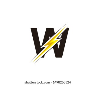 Flash W Letter Logo Electrical Bolt Stock Vector (Royalty Free) 1498268324