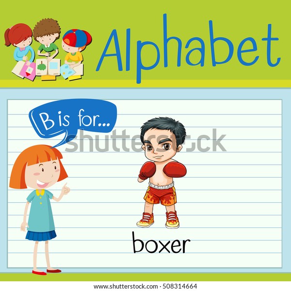 Flashcard Alphabet B Boxer Illustration Stock Vector (Royalty Free ...