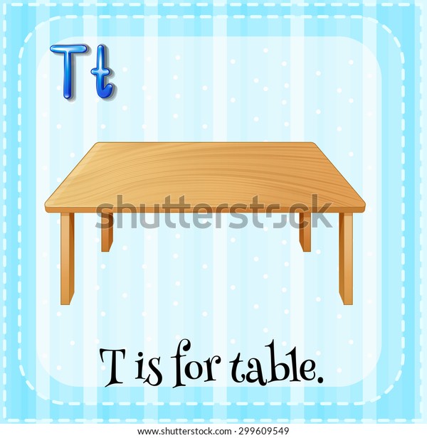 Flashcard Alphabet T Table Stock Vector (Royalty Free) 299609549 ...