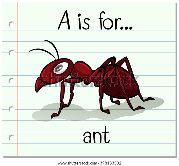 Flashcard Letter Ant Illustration Stock Vector (Royalty Free) 398133502 ...