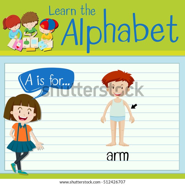 Flashcard Letter Arm Illustration Stock Vector (Royalty Free) 512426707