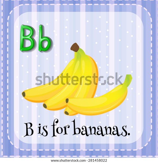 Flashcard Letter B Bananas Stock Vector (Royalty Free) 281458022 ...