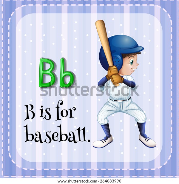 Flashcard Letter B Baseball Stock Vector (Royalty Free) 264083990 ...