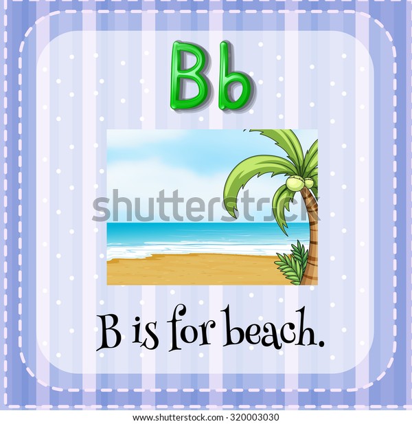 Flashcard Letter B Beach Illustration Stock Vector (Royalty Free ...