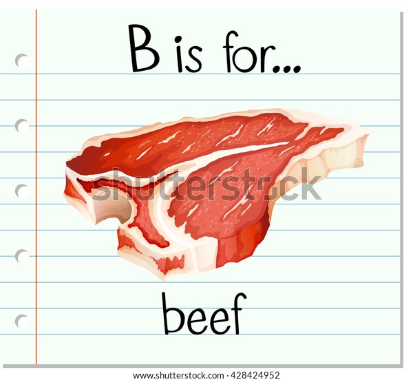 Flashcard Letter B Beef Illustration Stock Vector (Royalty Free ...