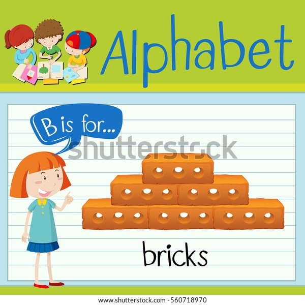 Flashcard Letter B Bricks Illustration Stock Vector (Royalty Free ...