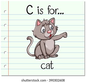 Flashcard Letter C Cat Illustration Stock Vector (Royalty Free ...