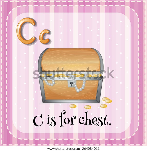 Flashcard Letter C Chest Stock Vector (Royalty Free) 264084011 ...