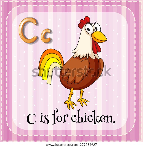 Flashcard Letter C Chicken Stock Vector (Royalty Free) 279284927 ...