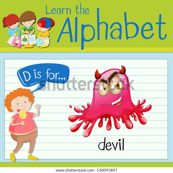 Flashcard Letter D Devil Illustration Stock Vector (Royalty Free) 530095807