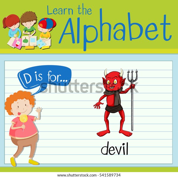 Flashcard Letter D Devil Illustration Stock Vector (Royalty Free ...