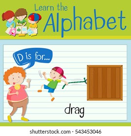 Flashcard Letter D Drag Illustration Stock Vector (Royalty Free ...