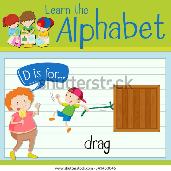 Flashcard Letter D Drag Illustration Stock Vector (Royalty Free ...