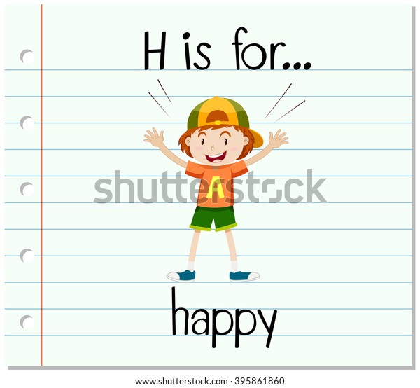 Flashcard Letter H Happy Stock Vector (Royalty Free) 395861860 ...