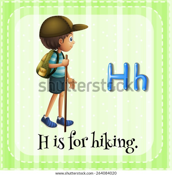 Flashcard Letter H Hiking Stock Vector (Royalty Free) 264084020 ...
