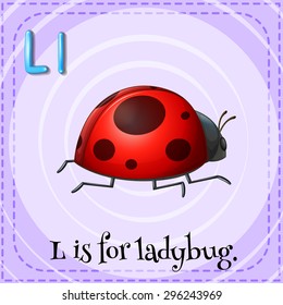Flashcard Letter L Ladybug Stock Vector (Royalty Free) 296243969 ...