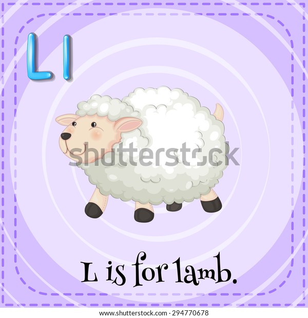 Flashcard Letter L Lamb Stock Vector (Royalty Free) 294770678