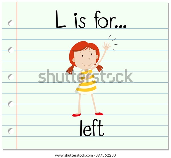 Flashcard Letter L Left Illustration Stock Vector (Royalty Free ...