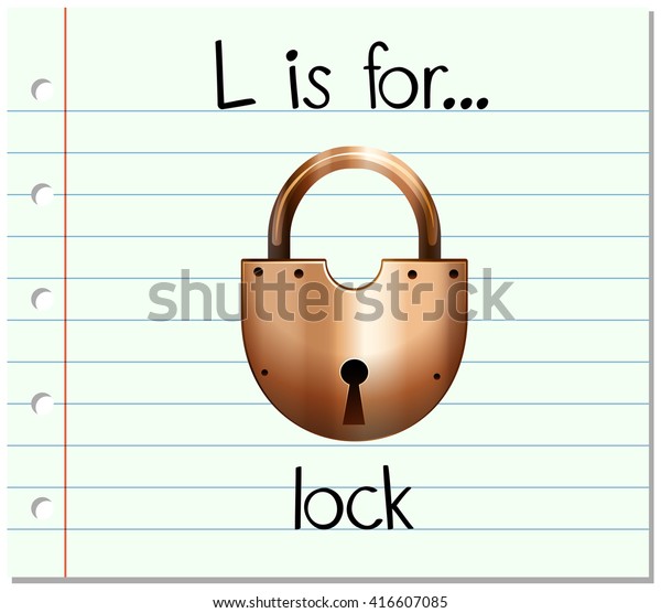 Flashcard Letter L Lock Illustration Stock Vector (Royalty Free ...
