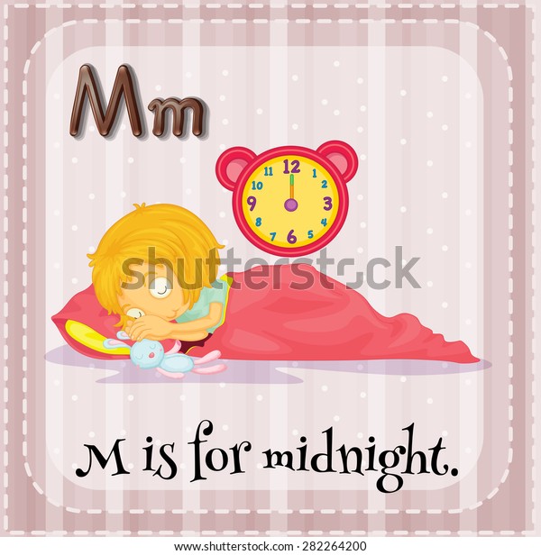Flashcard Letter M Midnight Stock Vector (Royalty Free) 282264200 ...