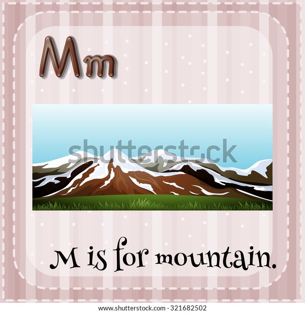 Flashcard Letter M Mountain Illustration Stock Vector (Royalty Free ...