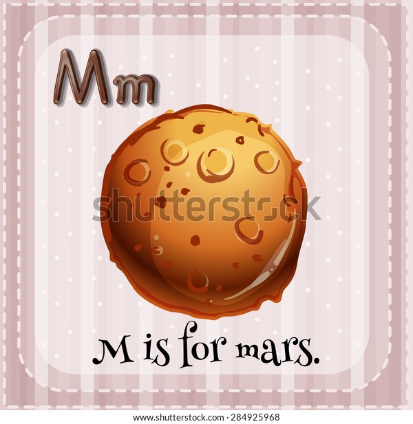 Flashcard Letter M Picture Mars Stock Vector (Royalty Free) 284925968 ...