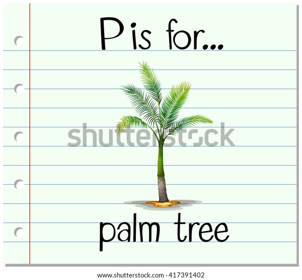 Flashcard Letter P Palm Tree Illustration Stock Vector (Royalty Free ...