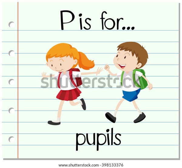 Flashcard Letter P Pupils Illustration Stock Vector (Royalty Free ...