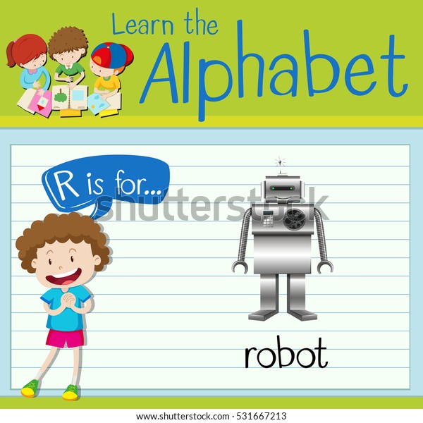 Flashcard Letter R Robot Illustration Stock Vector (Royalty Free ...