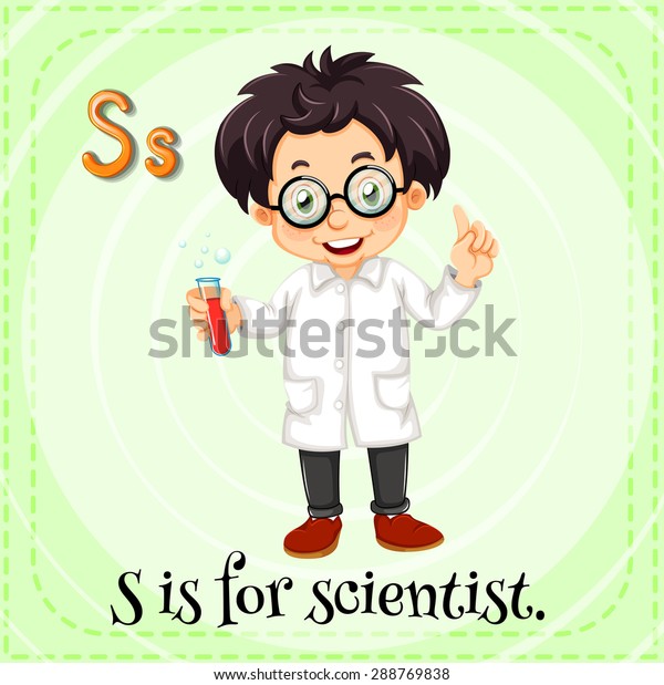 Flashcard Letter S Scientist Stock Vector (Royalty Free) 288769838 ...