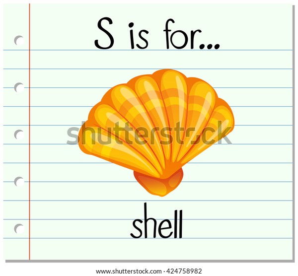 Flashcard Letter S Shell Illustration Stock Vector (Royalty Free ...