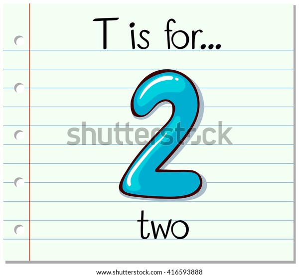Flashcard Letter T Two Illustration Stock Vector (Royalty Free ...