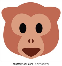 Flashcard Monkey Head Cartoon Character Stock Vector (Royalty Free ...