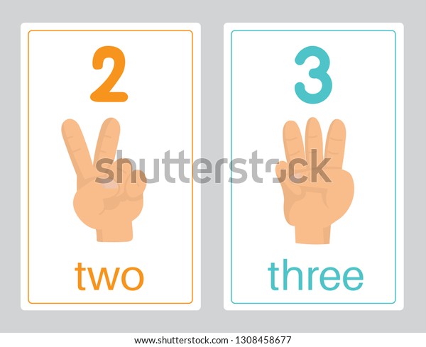 Flashcard Number Kid 23 Stock Vector (Royalty Free) 1308458677