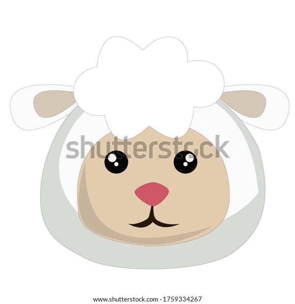Flashcard Sheep Head Cartoon Character Stock Vector (Royalty Free ...