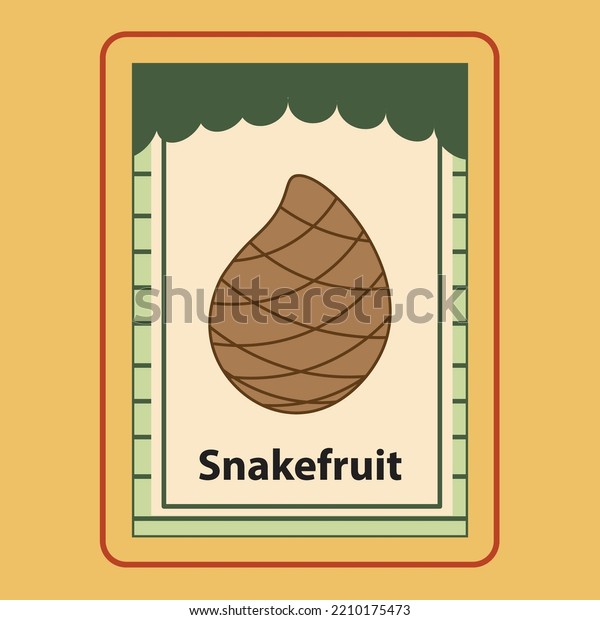 Flashcard Snakefruit Vector Cartoon Cute Doodle Stock Vector (Royalty ...