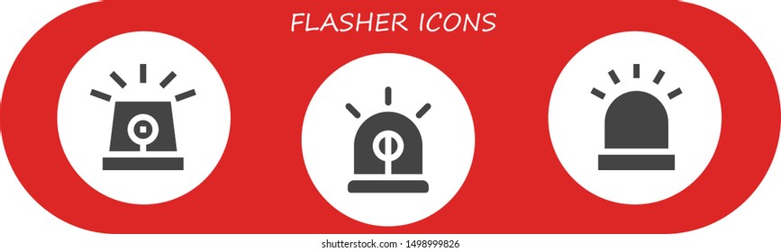 Flasher Icon Set 3 Filled Flasher Stock Vector (Royalty Free ...