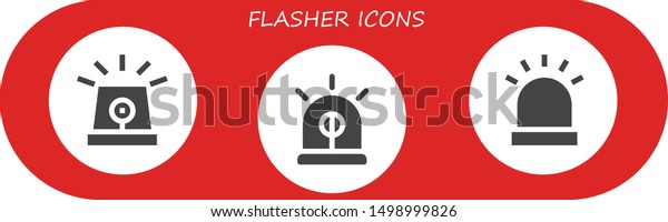Flasher Icon Set 3 Filled Flasher Stock Vector (Royalty Free ...