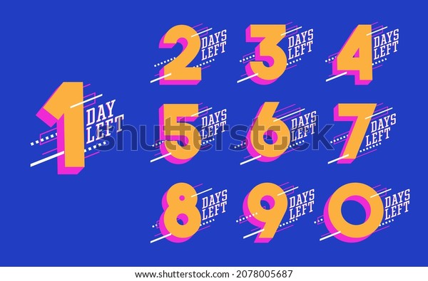Flashing Numbers Days Left Stickers Banners Stock Vector (Royalty Free ...