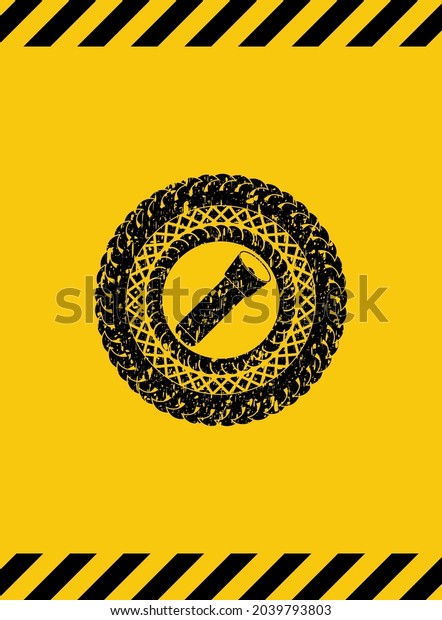Flashlight Icon Black Grunge Emblem Yellow Stock Vector (Royalty Free ...