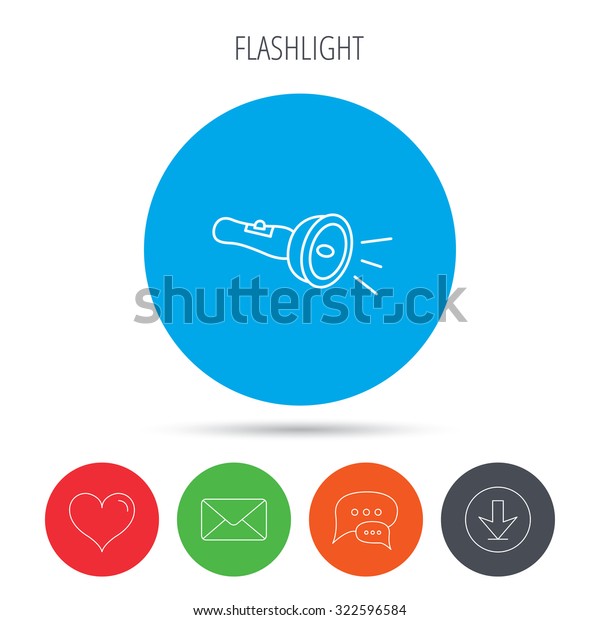 Flashlight Icon Light Beam Sign Electric Stock Vector (Royalty Free ...