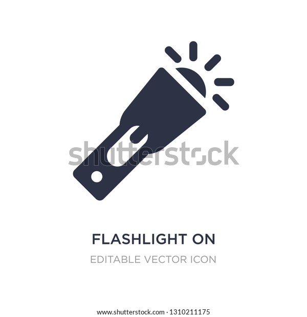 Flashlight On Icon On White Background Stock Vector (Royalty Free ...
