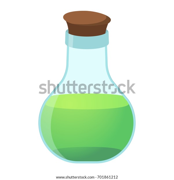 Flask Cartoon Icon On Green Background Stock Vector (Royalty Free ...