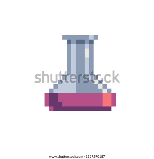 Flask Pixel Art Icon Laboratory Glassware Stock Vector (Royalty Free ...