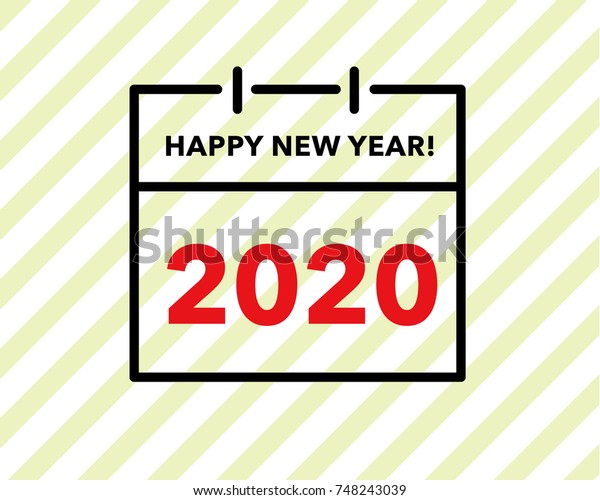 Flat 2020 Calendar Icon Vector Illustration Stock Vector (Royalty Free ...