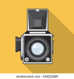 Flat 2d Retro Film Camera Stock Vector (Royalty Free) 418322689 ...