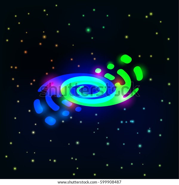 Flat Abstract Galaxy Illustration On Starry Stock Vector (Royalty Free ...