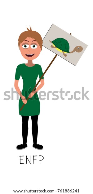 Flat Activist Woman Vector Represents Enfp 스톡 벡터(로열티 프리) 761886241 ...