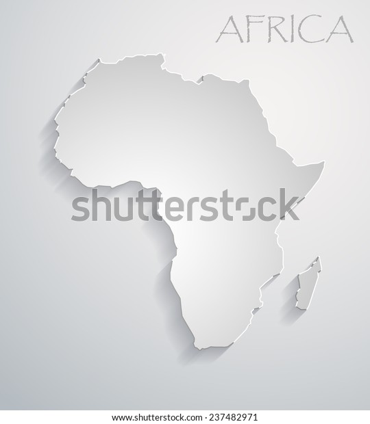Flat African Continent White Africa Map Stock Vector (Royalty Free ...